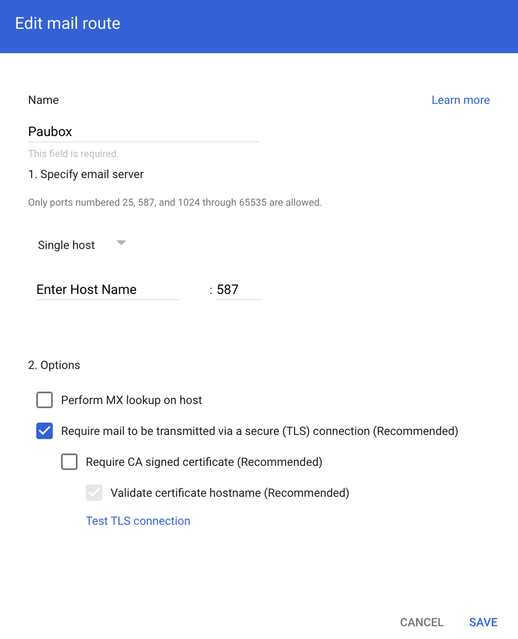Outbound Security setup for Google Workspace: Segmented mail routing ...