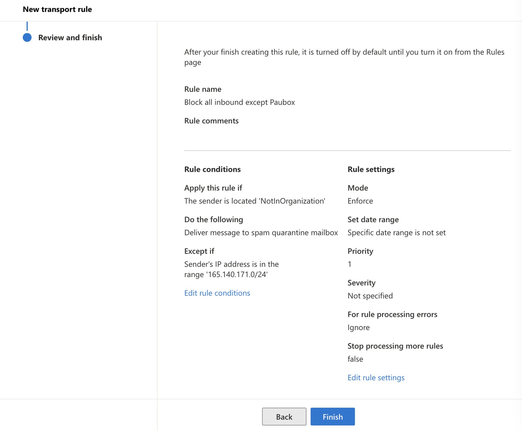 Inbound Security: Optional M365 Rule to Block Non-MX Mail Delivery